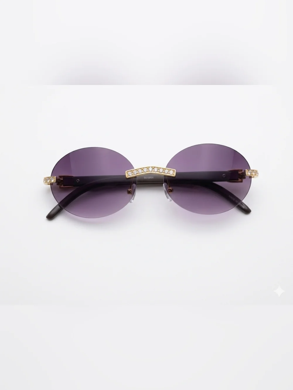 Accessories | Rimless Crystal Bridge Sunglasses In Purple Nwt | Poshmark